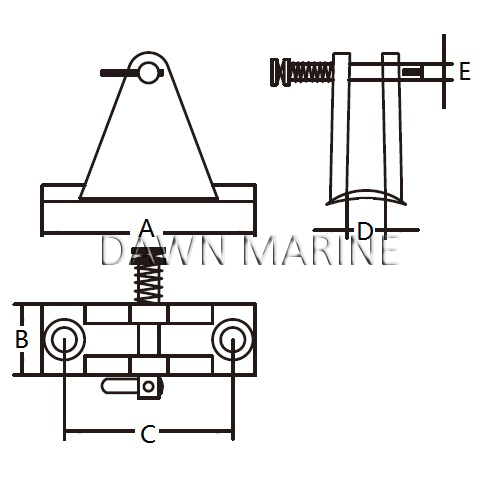 Stainless Steel Rail Hinge With Removable Pin | Dawn Marine